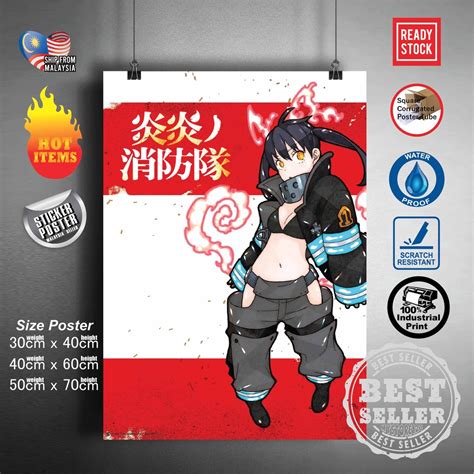 【ready Stock】fire Force Enen No Shouboutai Anime Poster Sticker炎炎ノ消防隊