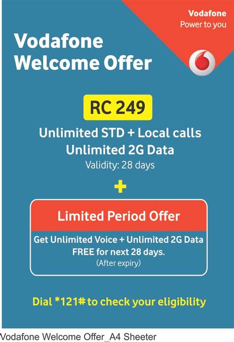Vodafone Announces A New Welcome Offer Of Rs 249 For Prepaid Users