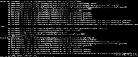 mysql cj exceptions UnableToConnectException Public Key Retrieval is not allowed CSDN博客