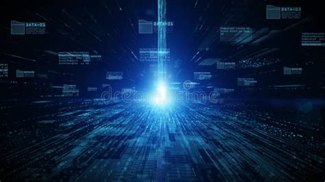 Digital Cyberspace With Particles And Digital Data Network Connections Future Background Concept