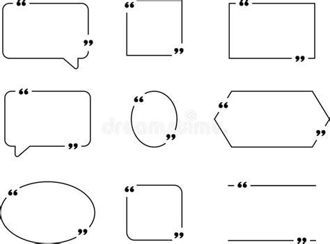 Quote Box Frame Speech Bubbles With Quotation Marks Blank Text Message Box For Quotes Symbols