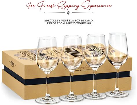 Buy Tequila Tasting And Sipping Glasses Set Of 4 55 Oz Crystal