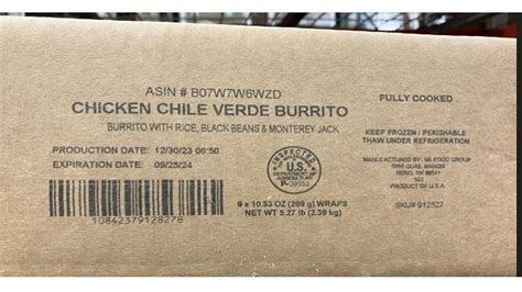 Fsis Issues Public Health Alert For Rte Poultry Burrito Products The