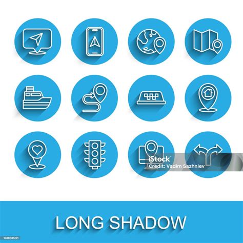 Vetores De Definir Linha Localização Com Coração Semáforo Infográfico