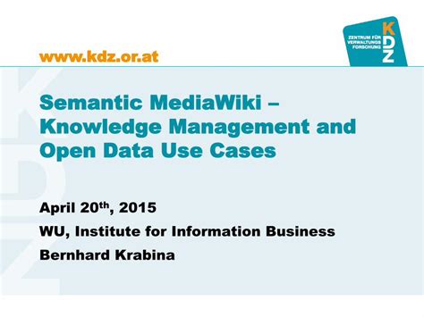 Pdf Semantic Mediawiki Knowledge Management And Open Data Use Cases