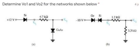 Solved Determine Vo And Vo For The Networks Shown Below Chegg Com