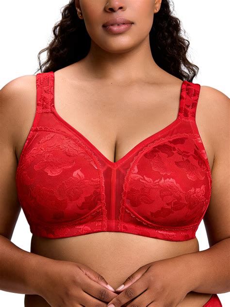 Deyllo Women Plus Size Minimizer Bras Full Coverage Wirefree Non Padded