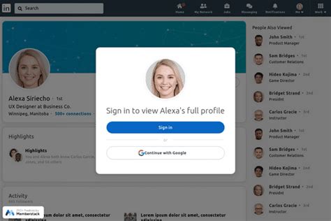 Linkedin Sign In Modal Webflow