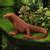 Hand Carved Suar Wood Komodo Dragon Statuette Fierce Defender NOVICA