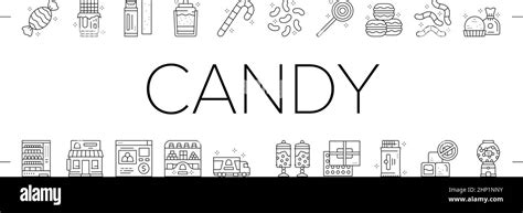 Candy Shop Product Collection Icons Set Vector Stock Vector Image And Art