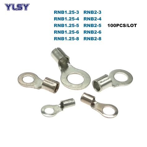 100Pcs Ring Bare Crimp Terminals Electrical Naked Wire Cable Connector