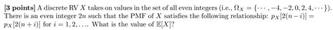 Solved Points A Discrete Rv X Takes On Values In The Set Chegg