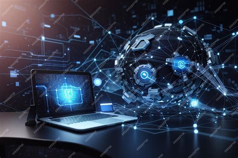 Premium Ai Image Technology Digital Data Network Connection And Cyber Security Concept