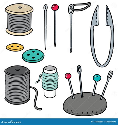 Vector Set Of Sewing Accessories Stock Vector Illustration Of Design