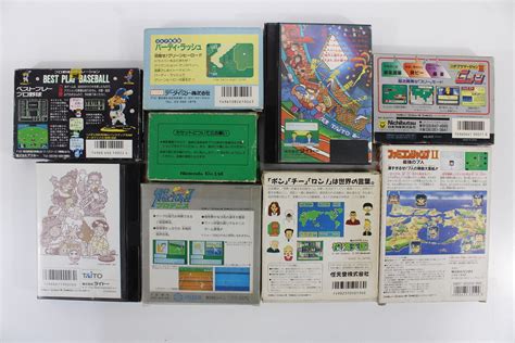 Lot Of 9 Boxed Famicom Games Fc B Retro Games Japan