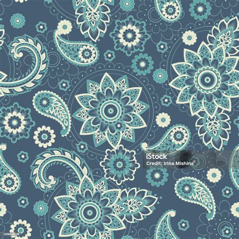 페이 즐 리 원활한 벡터 패턴입니다 바 틱 스타일 배경 0명에 대한 스톡 벡터 아트 및 기타 이미지 0명 다마스크 천 다중 색상 Istock