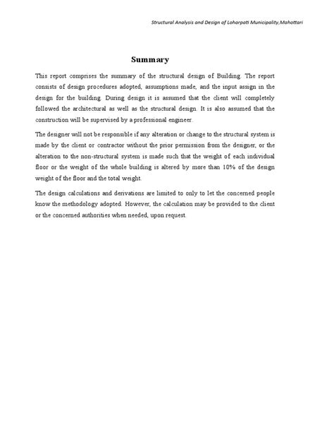 Structural Report Revised Pdf Beam Structure Earthquake Engineering