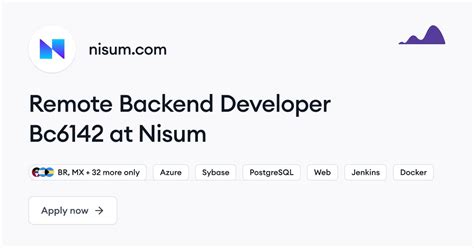 Himalayas On Linkedin Remote Backend Developer Bc6142 Job At Nisum