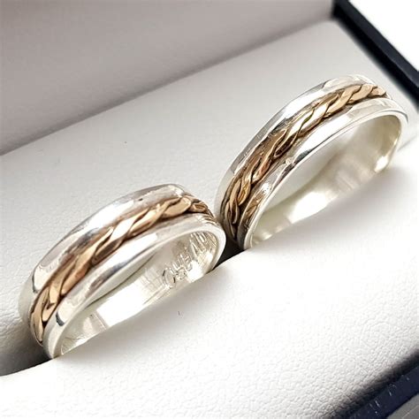 Alianzas En Plata 925 Y Oro 10k Anillos Compromiso 6 890 00 En