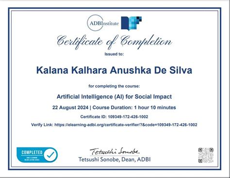 Completed Ai For Social Impact Course Kalana De Silva Posted On The Topic Linkedin