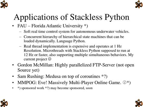 Ppt Continuations And Stackless Python Powerpoint Presentation Free
