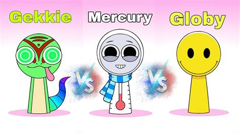 Sprunki Incredibox Oc Mercury Vs Globy Vs Gekkie Phase 4 Youtube
