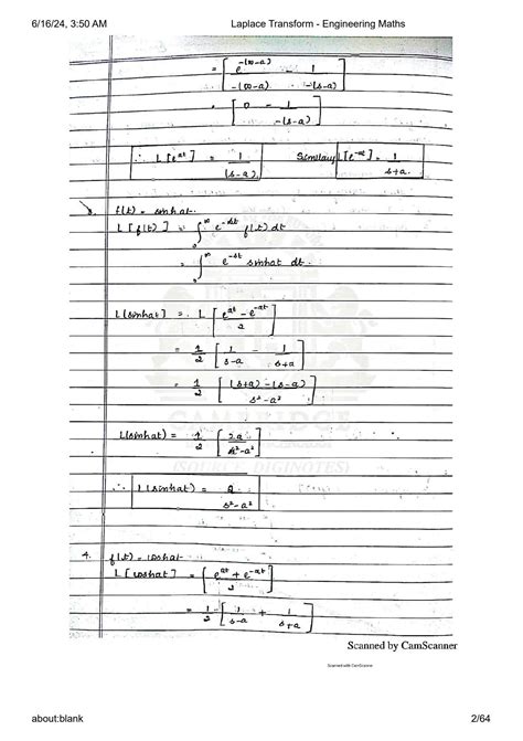 SOLUTION: Laplace transform engineering maths - Studypool
