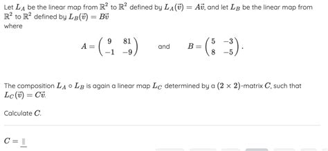 Solved Let LA Be The Linear Map From R To R Defined By Chegg Com
