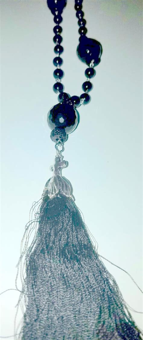 Black Tassel Necklace Etsy
