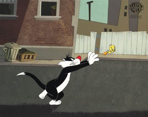 Looney Tunes Original Production Cel Sylvester And Tweety Bird