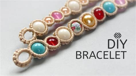 Beaded Macrame Chain Easy Bracelet Tutorial Youtube