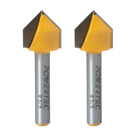 ‎powertec 90° V Groove Tungsten Carbide Router Bit 58 In Cutting