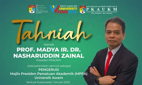 Tahniah Atas Pelantikan Semula Sebagai Pengerusi Mppa Universiti Awam