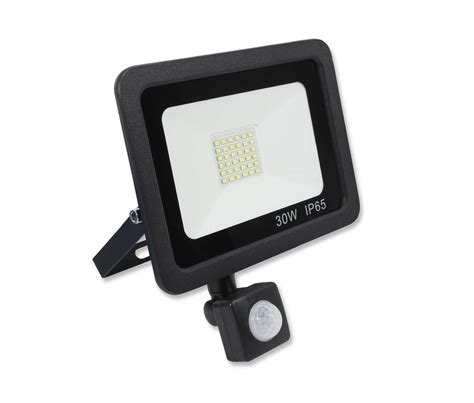 30w With PIR LED Floodlight Black Casing Low Energy Supermarket