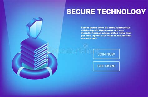 Isometric Database Protection Concept Server Room Rack Database