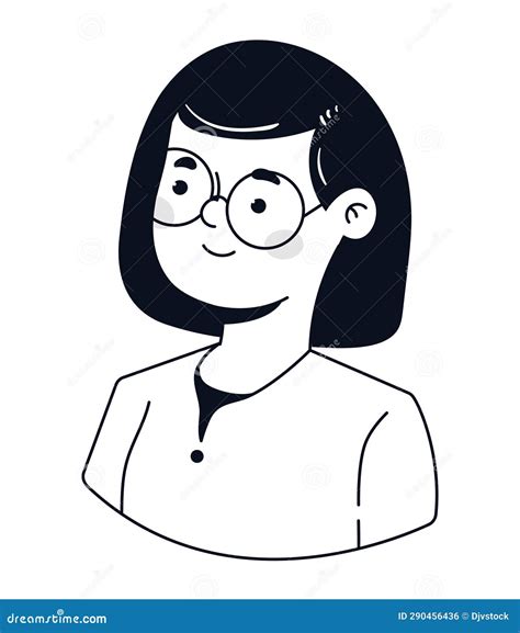 Woman With Eyeglasses Doodle Icon Stock Illustration Illustration Of