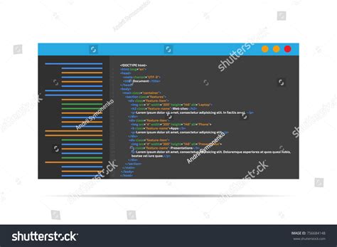 html code website coding programming concept เวกเตอร์สต็อก ปลอดค่า