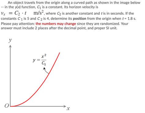 solved an object travels from the origin along a curved path