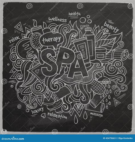 Spa Vector Hand Lettering And Doodles Elements Stock Vector