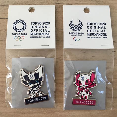 【未使用】tokyo2020 東京オリンピック パラリンピック 五輪マスコット ピンバッジ ミライトワ ソメイティ オフィシャルグッズ