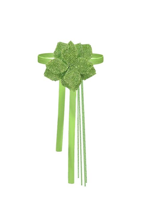 Neon Green Crystal Flower Choker NuŽ Studio Cult Mia Rhinestone