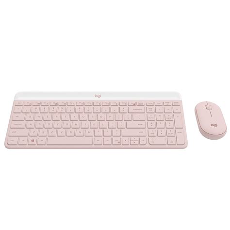 Kit Teclado e Mouse Sem Fio Logitech MK470 Rosa Época Eletro