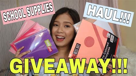 Back To School Supplies Haul Giveaway Philippines Youtube