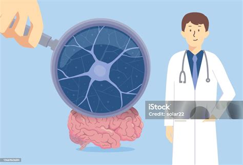 Dokter Berdiri Di Depan Tangan Memegang Kaca Pembesar Untuk Memperbesar