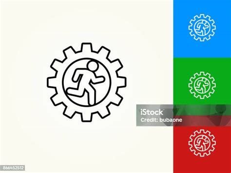 簡筆圖運行齒輪黑色筆劃線性圖示向量圖形及更多商業金融與工業圖片 商業金融與工業 單線 圖標集 Istock