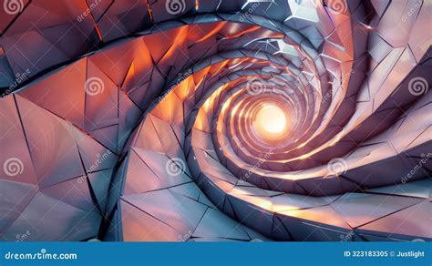 Spiral Of Triangular Shape Animation Slow Hypnotic Animation With Moving Triangular Spiral