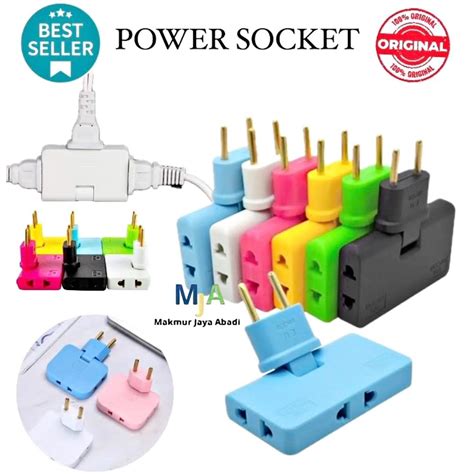 Jual BISA COD PROMO Power Socket 3in1 Extension Plug Lipat Tambahan