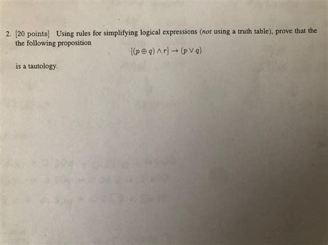 Solved Points Using Rules For Simplifying Logical Chegg