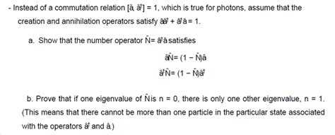 solved instead of a commutation relation [â ât] 1 which