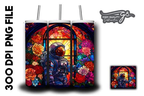 Astronaut Stained Glass Background 20 Graphic By Glamousitasublimation